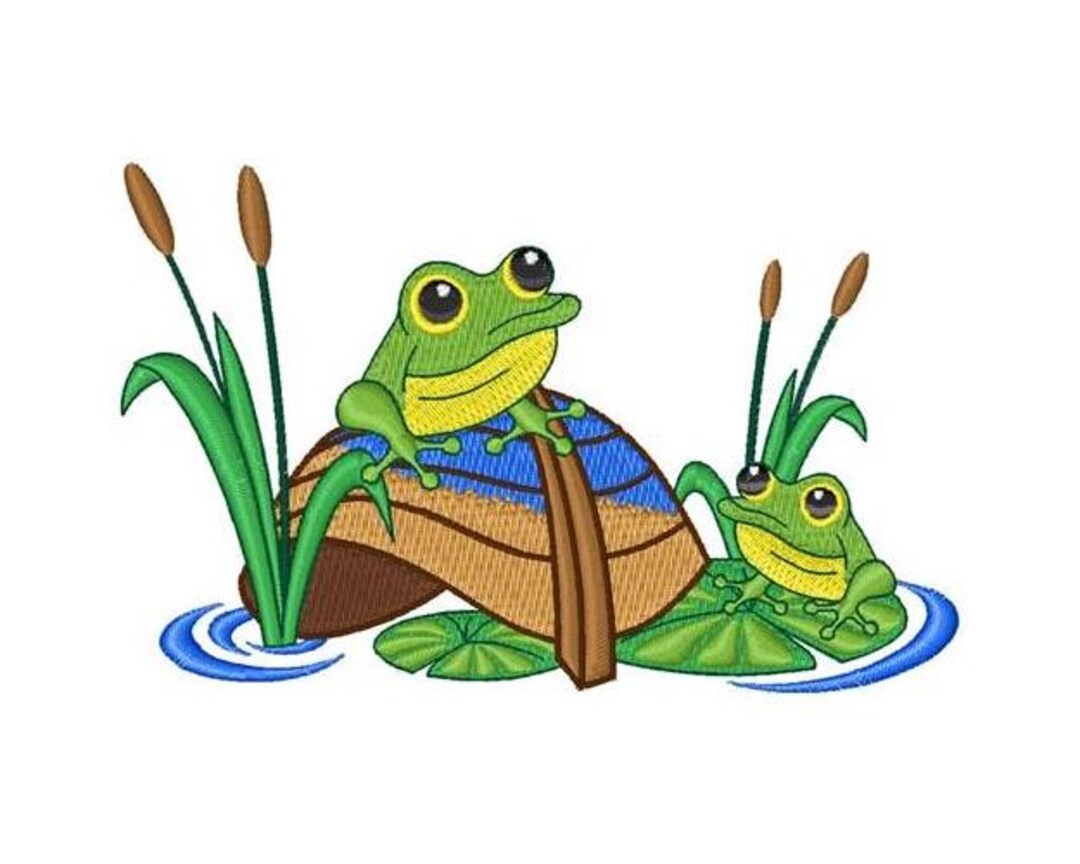 Frog Pond - Machine Embroidery Design - Etsy