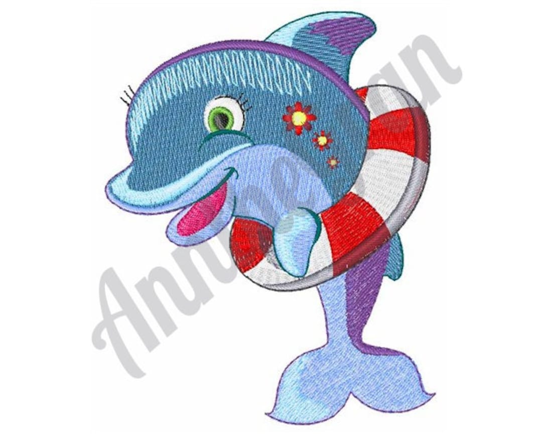 Baby Dolphin Embroidery Design. Machine Embroidery Design. Lifesaver ...