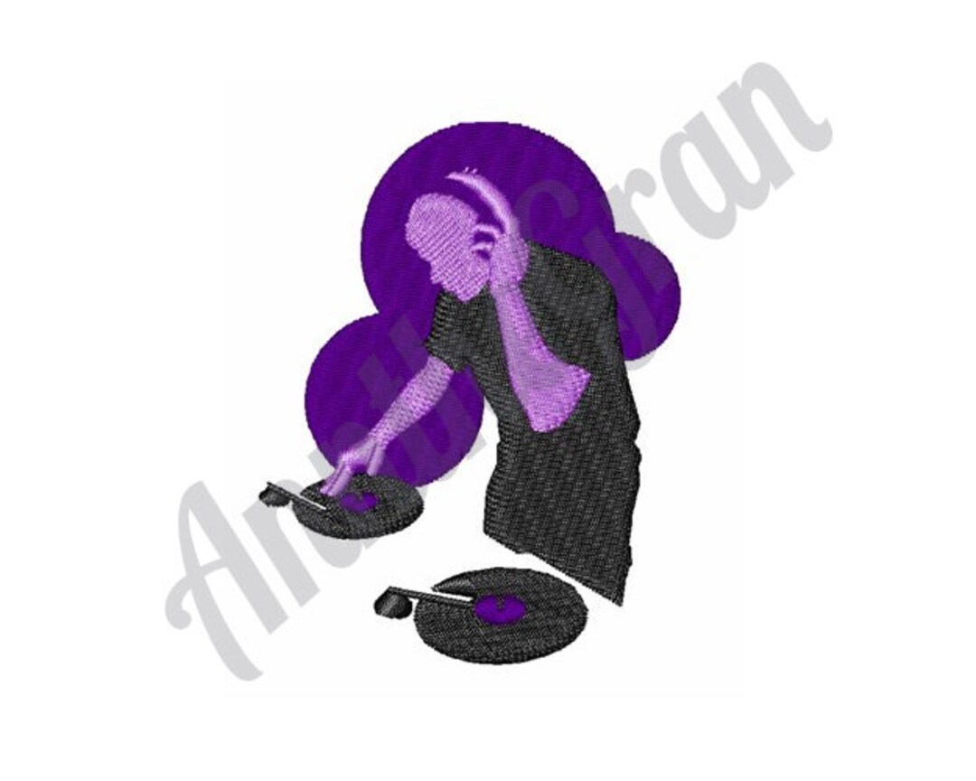 DJ Embroidery Design. Machine Embroidery Design. Disc Jockey Embroidery ...