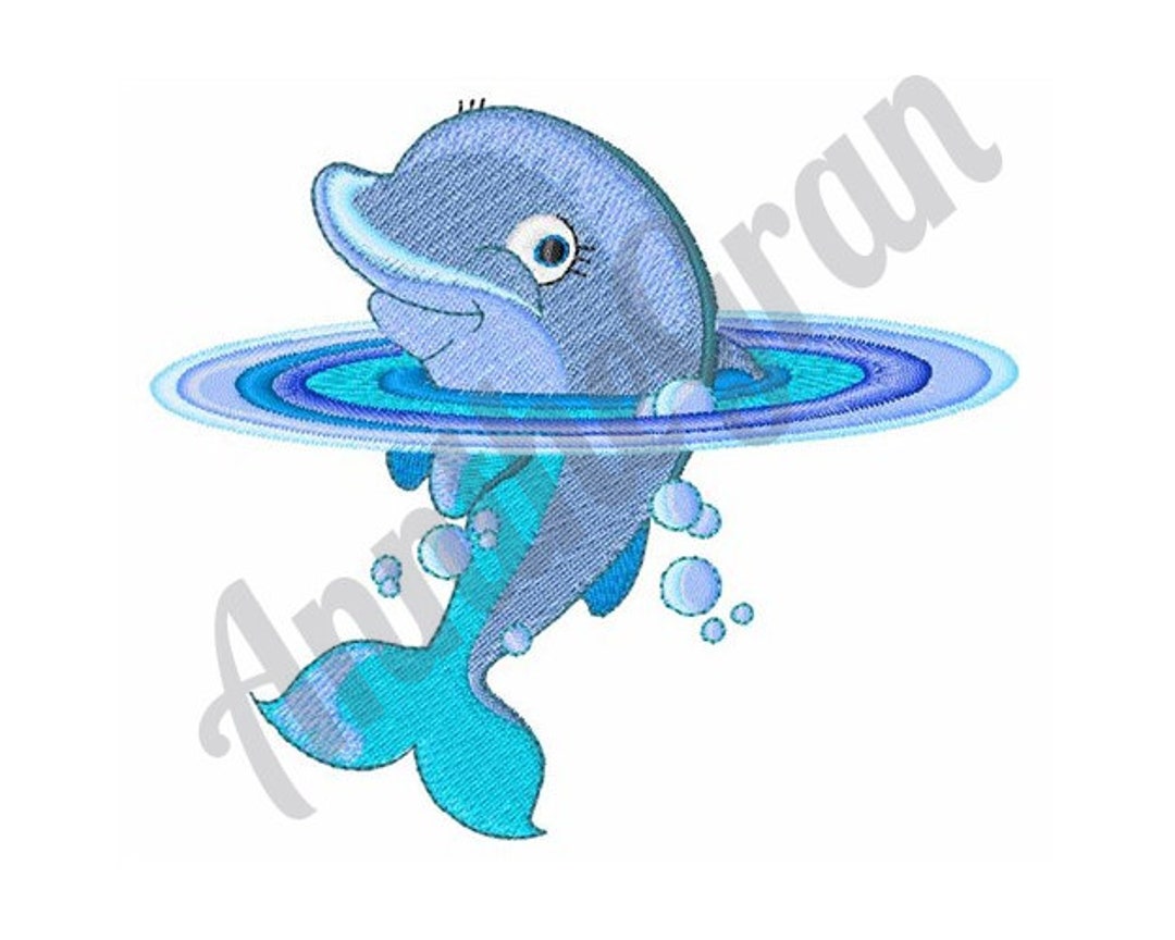 Dolphin Machine Embroidery Design - Etsy
