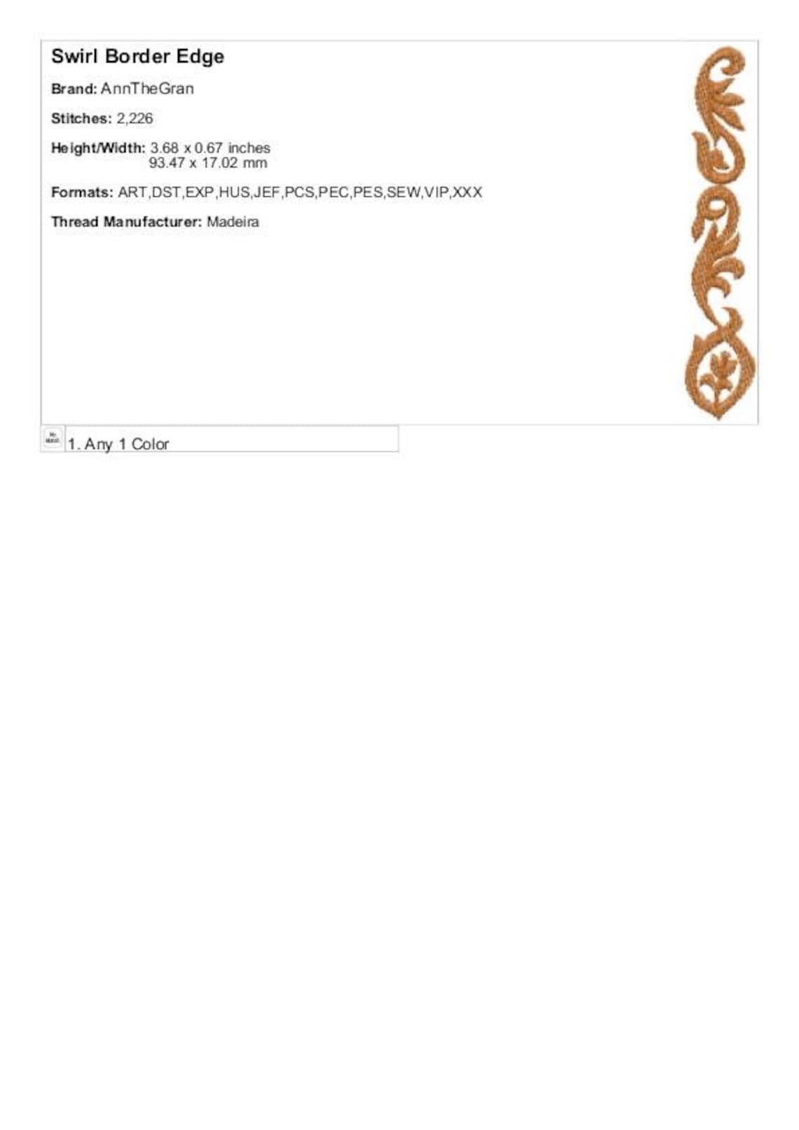 Swirly Border Edge - Machine Embroidery Design - Etsy