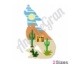 Howling Wolf Machine Embroidery Design - Etsy