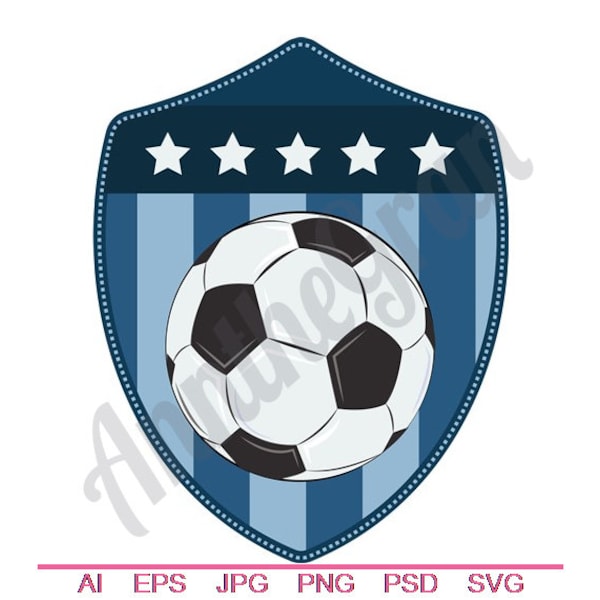 Crest Soccer Svg - Etsy