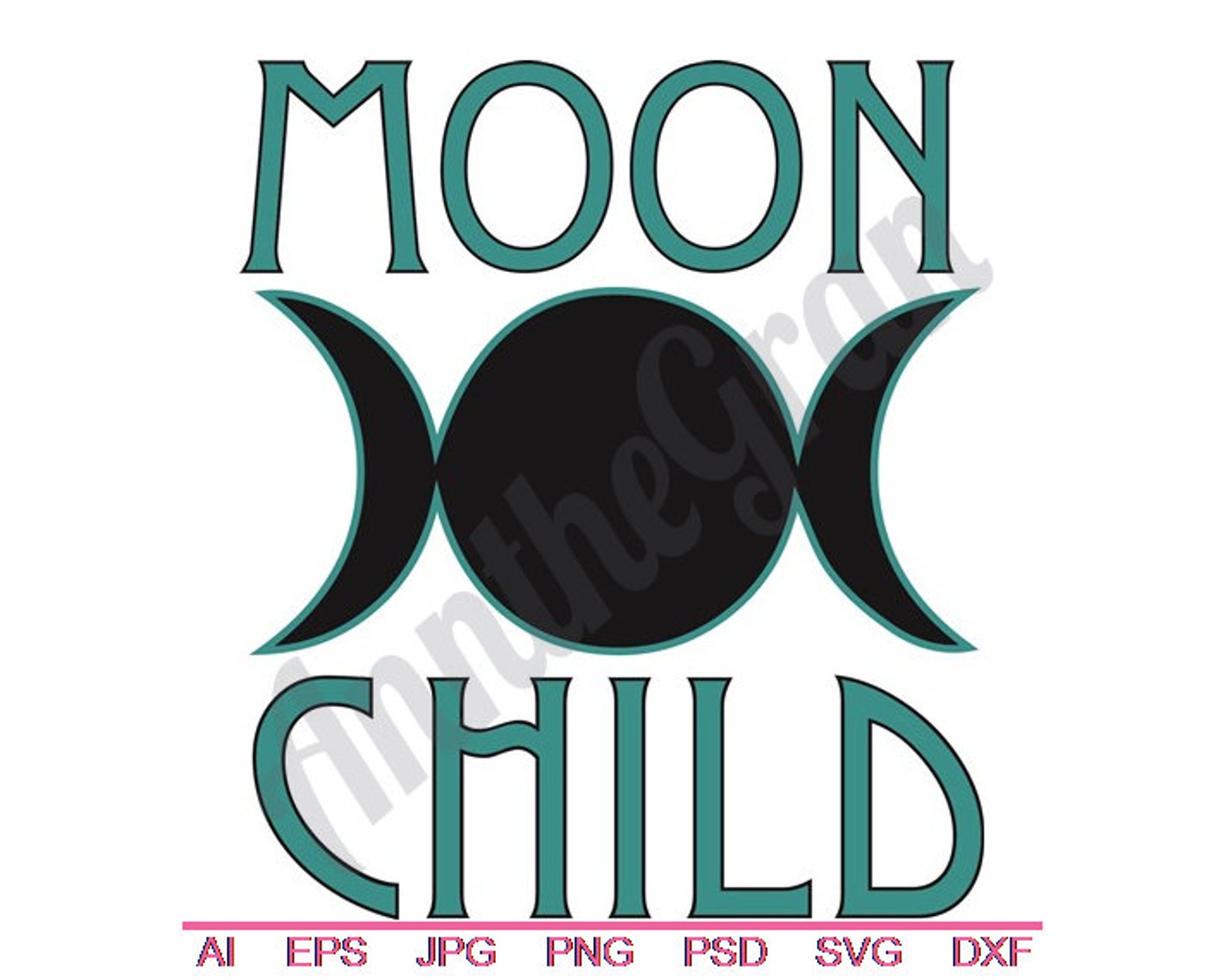 Moon Child Svg Dxf Eps Png Jpg Vector Art Clipart Cut | Etsy