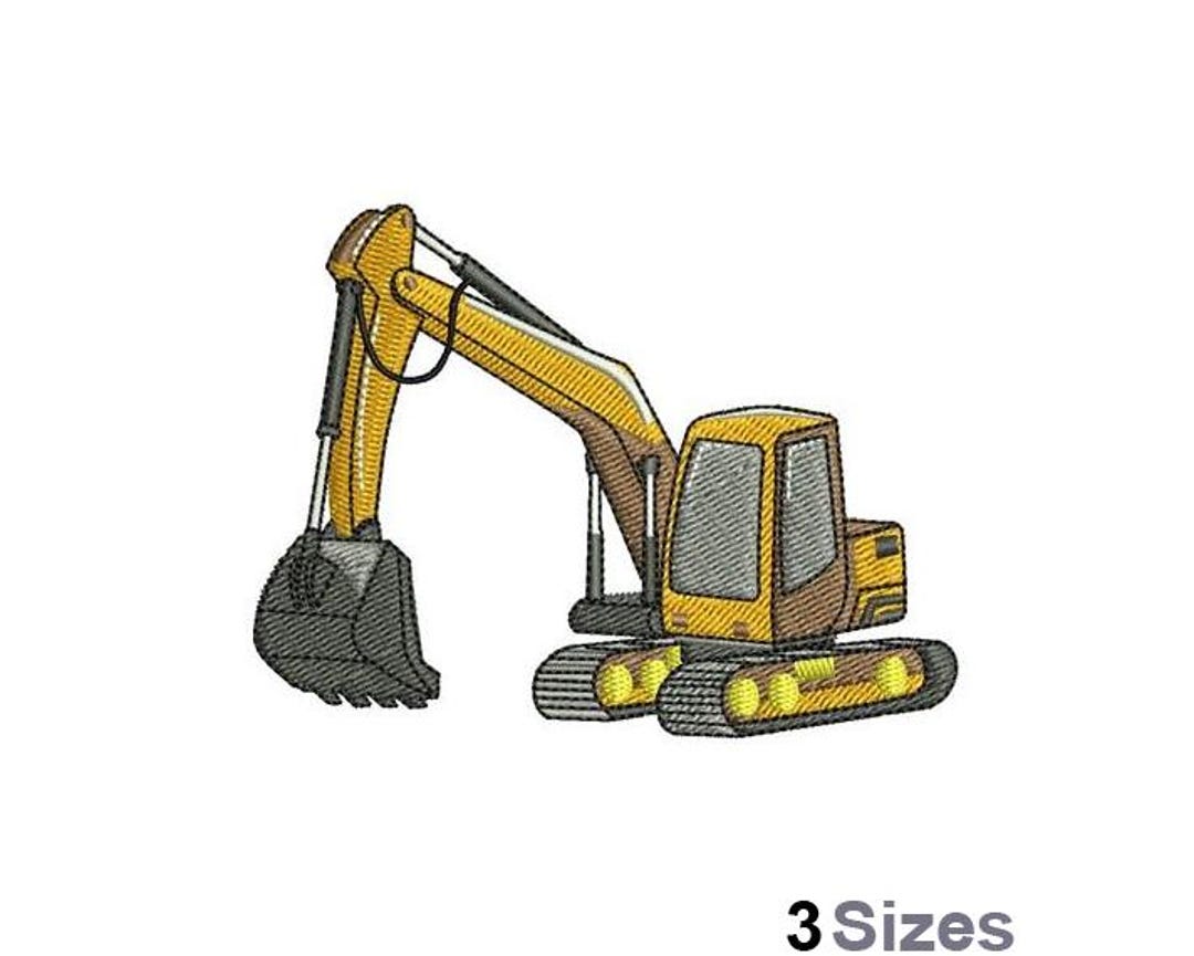Excavator - Machine Embroidery Design - 3 Sizes, Digger Embroidery ...