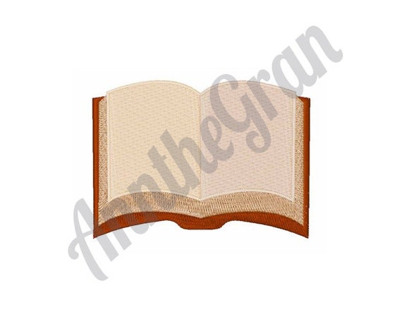Open Book Machine Embroidery Design - Etsy