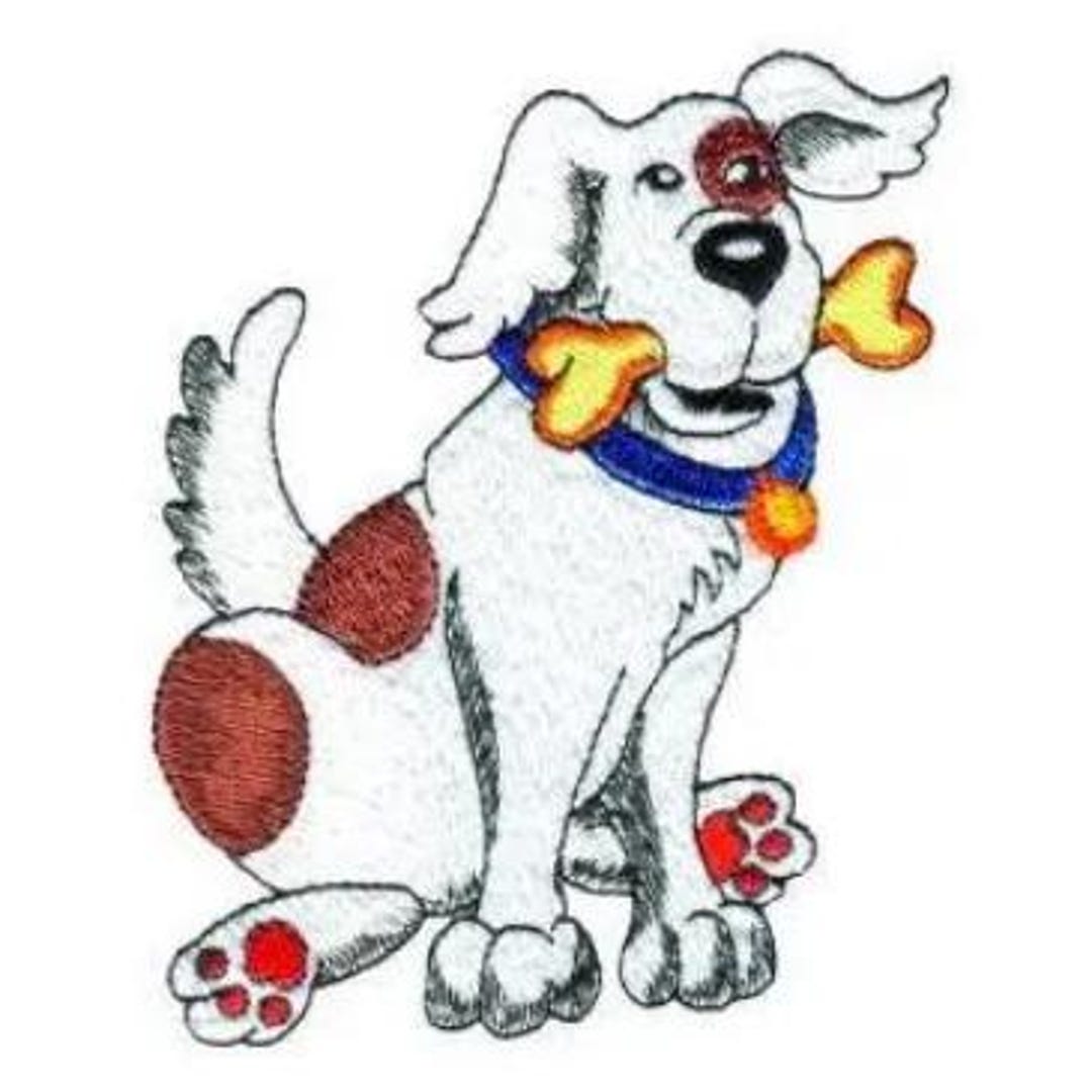 Dog With Bone - Machine Embroidery Design, Sitting Dog Embroidery ...