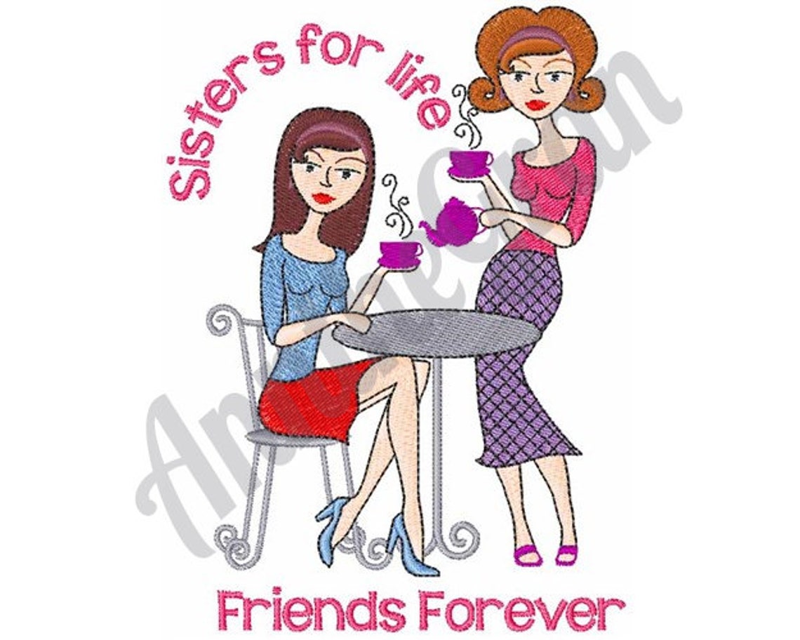 Sister Friends Embroidery Design. Machine Embroidery Design. Friends ...