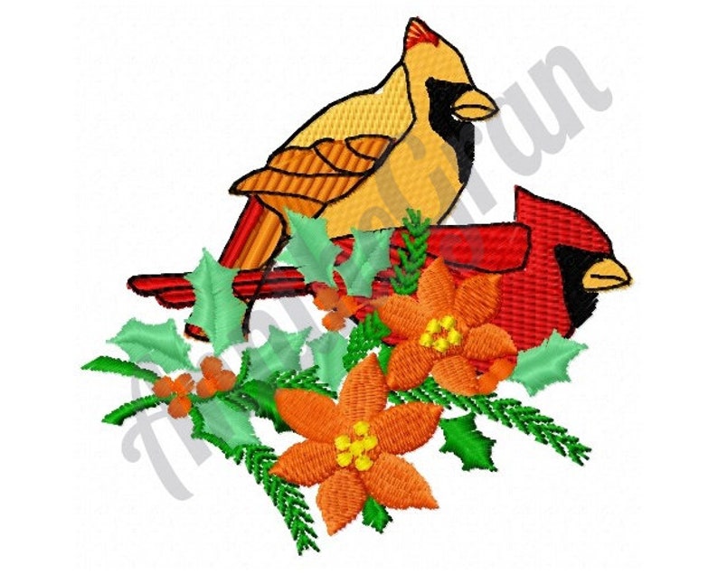 Christmas Cardinal Embroidery Design. Machine Embroidery - Etsy