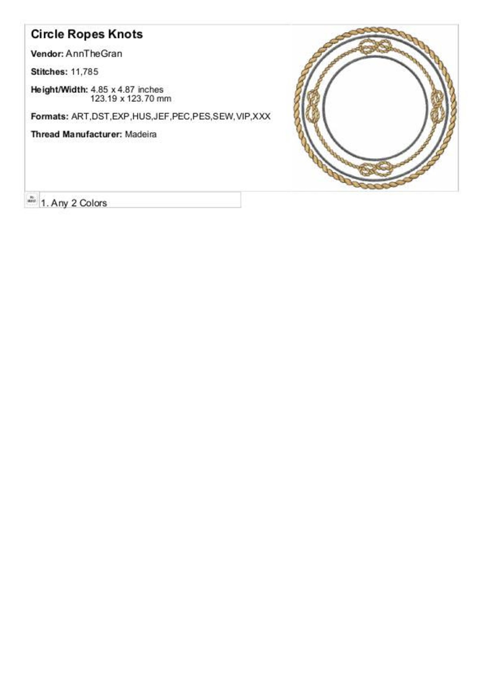 Circle Ropes Machine Embroidery Design. Rope Knots - Etsy