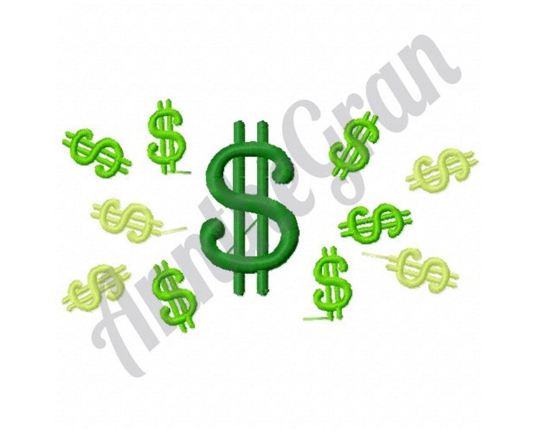 Dollar Signs - Machine Embroidery Design. Money Embroidery Pattern. St ...