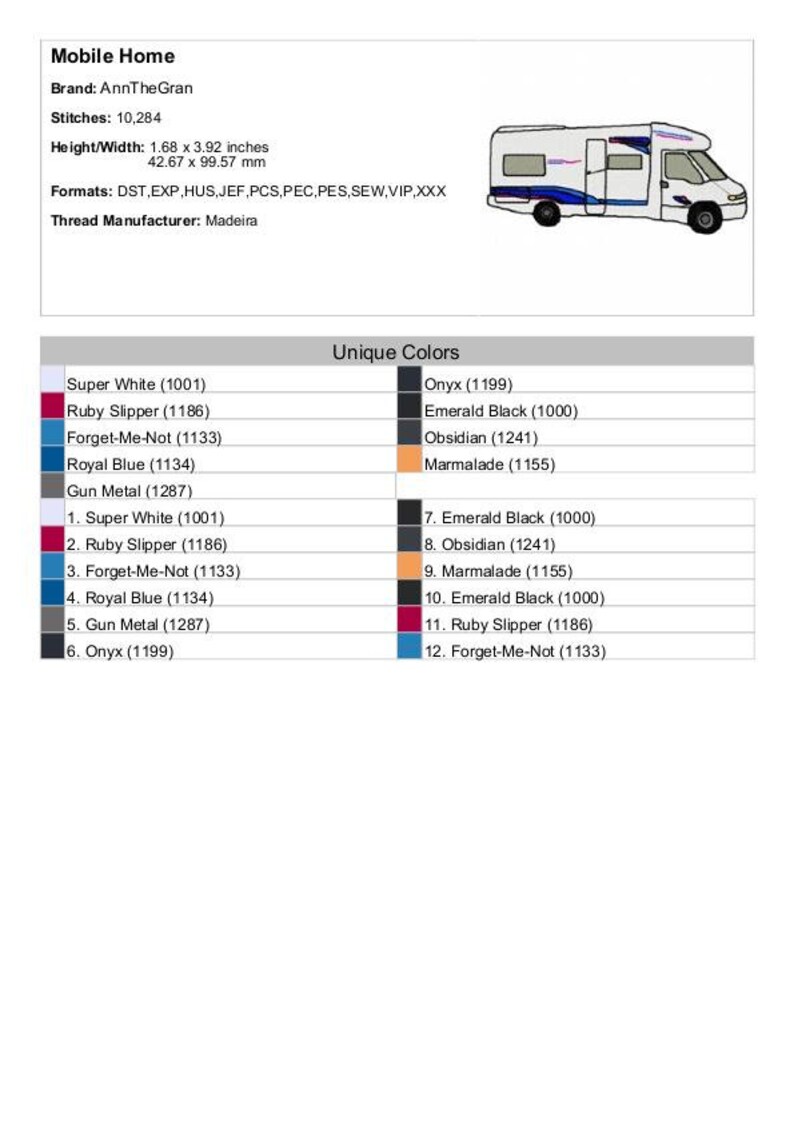 RV Camper Embroidery Design. Machine Embroidery Design. RV Camper ...