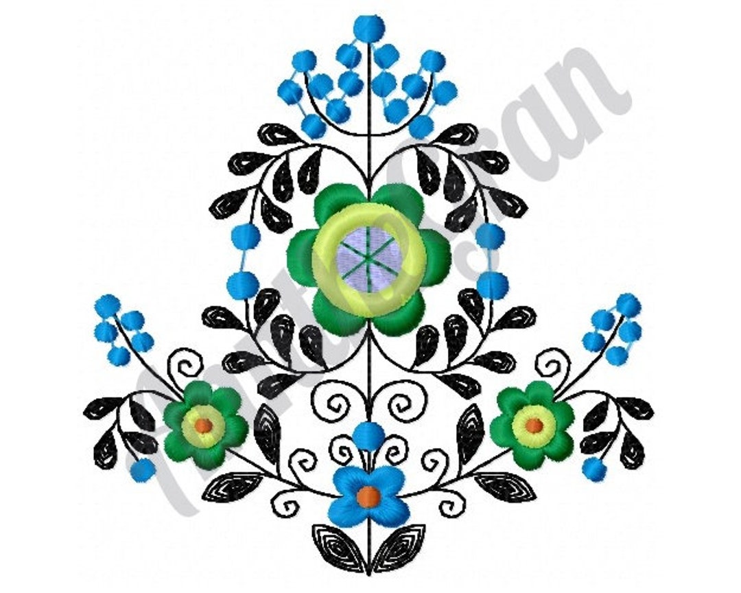 Flower Embroidery Design. Floral Decoration Embroidery Design. Machine ...