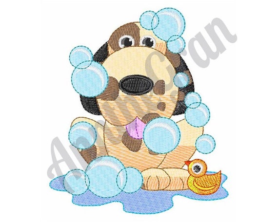 Dog Bubble Bath Embroidery Design. Machine Embroidery Design. - Etsy