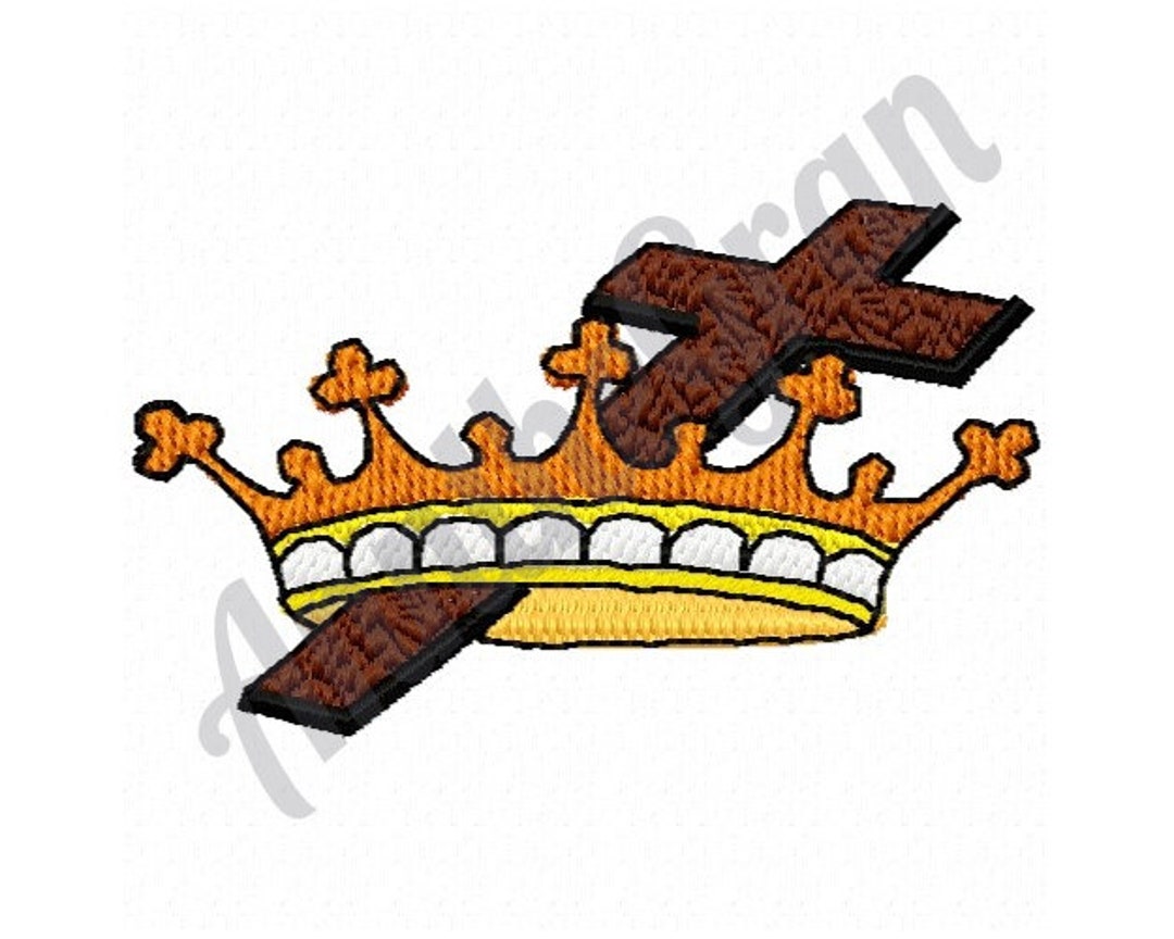 Cross & Crown - Machine Embroidery Design. Christian Cross Embroidery ...