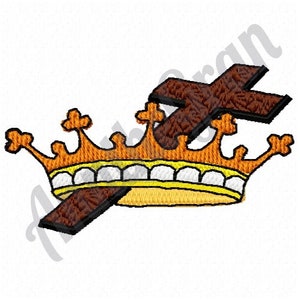 Cross & Crown - Machine Embroidery Design. Christian Cross Embroidery ...