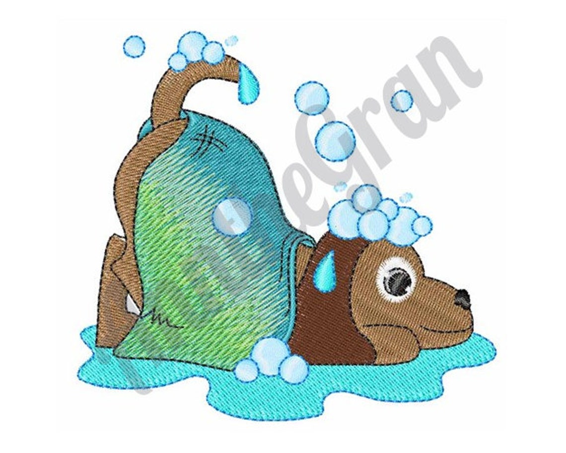 Dog Bubble Bath Embroidery Design. Machine Embroidery Design. Dog ...