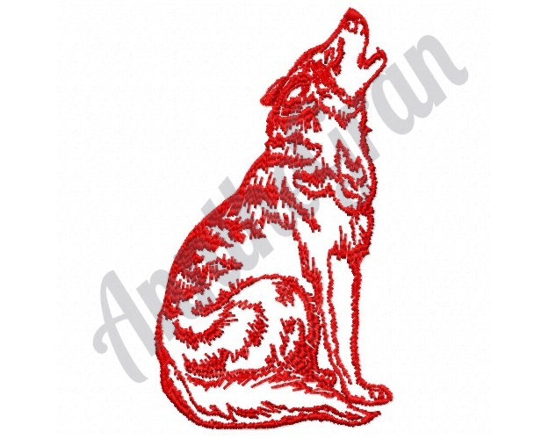 Howling Wolf Embroidery Design. Machine Embroidery Design. Wolf ...