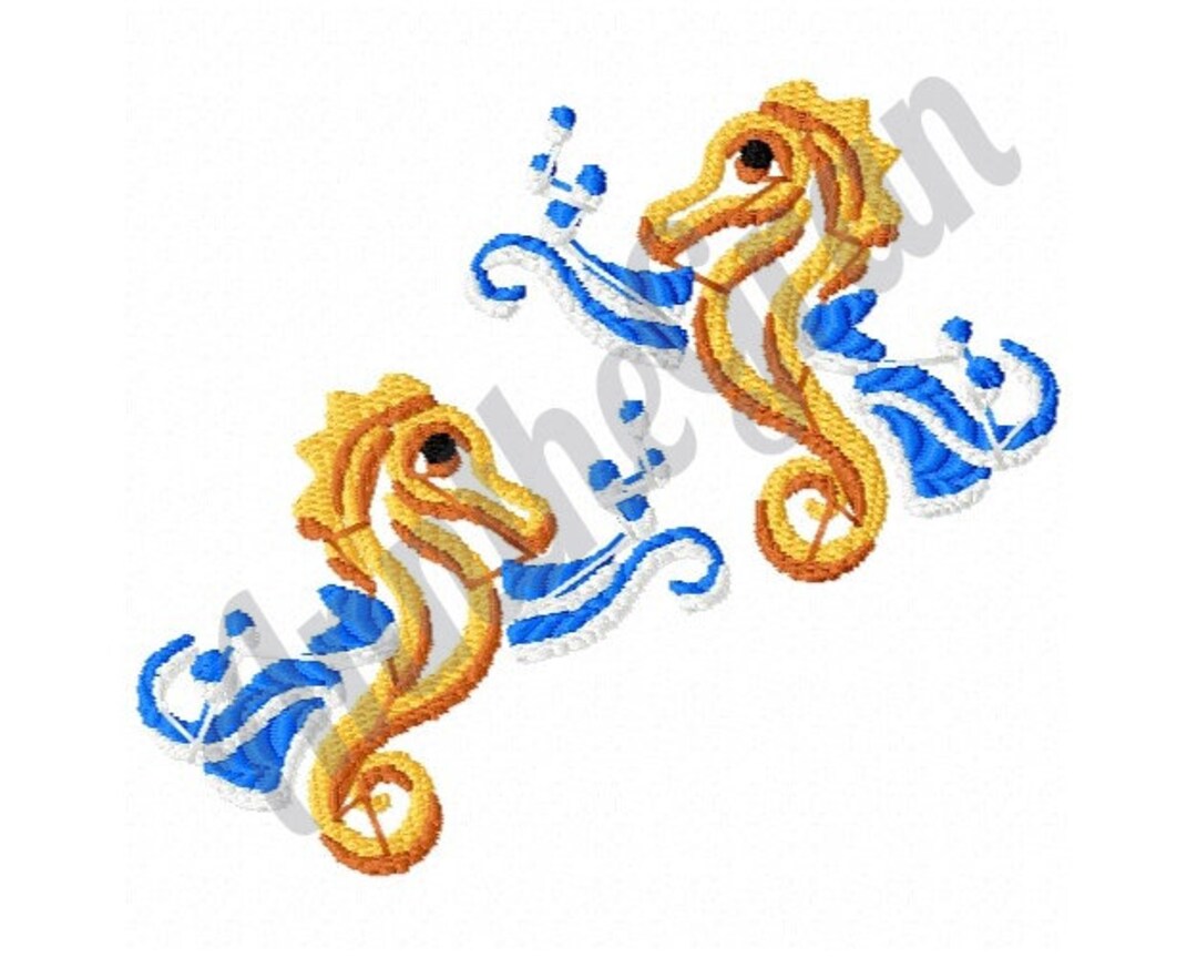 Baby Seahorses Embroidery Design. Machine Embroidery Design. Playing ...
