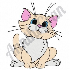 Cute Little Cat Embroidery Design. Machine Embroidery Design. Sitting ...