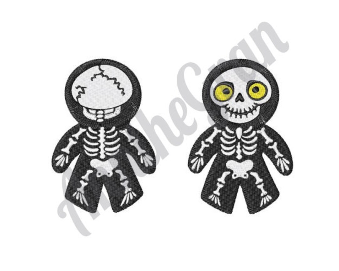 Skeleton Doll Embroidery Design. Skeleton Embroidery Design. Machine ...