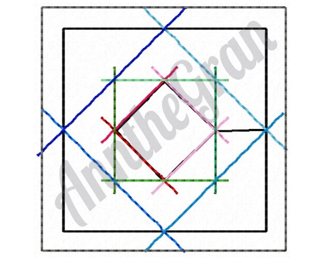 Square in Square - Machine Embroidery Design. Framed Quilt Embroidery ...