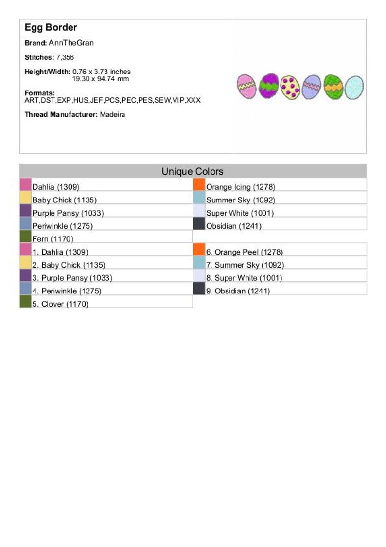 Easter Egg Border Embroidery Design. Machine Embroidery - Etsy