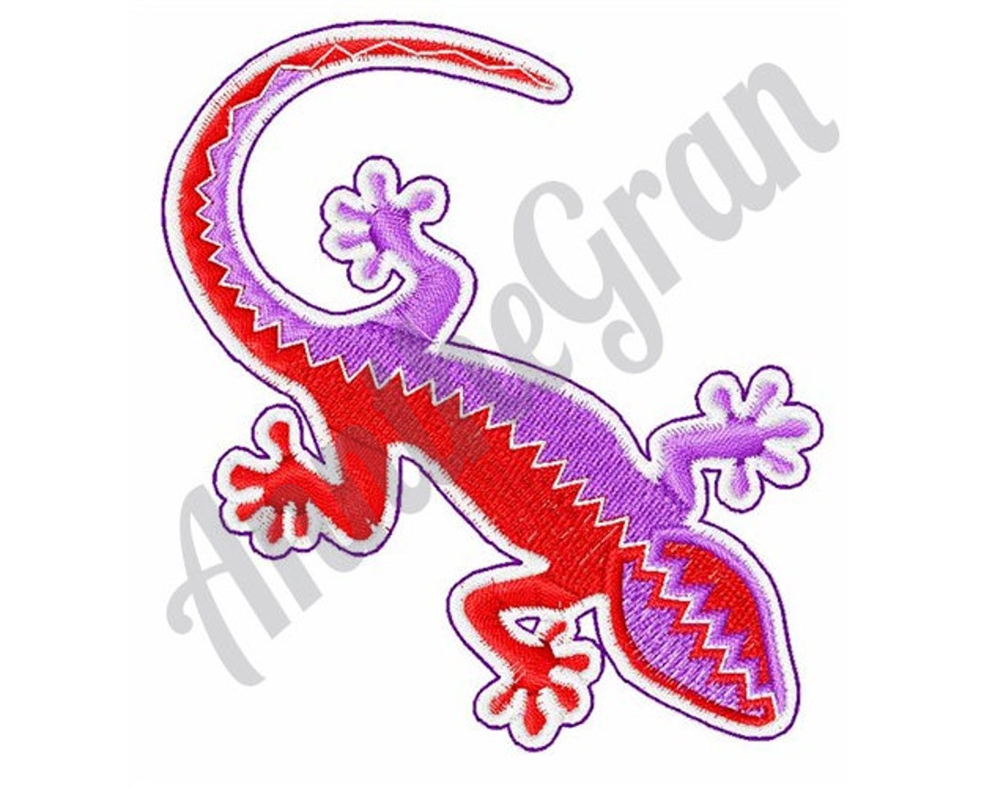 Gecko Embroidery Design. Machine Embroidery Design. Lizard Embroidery ...