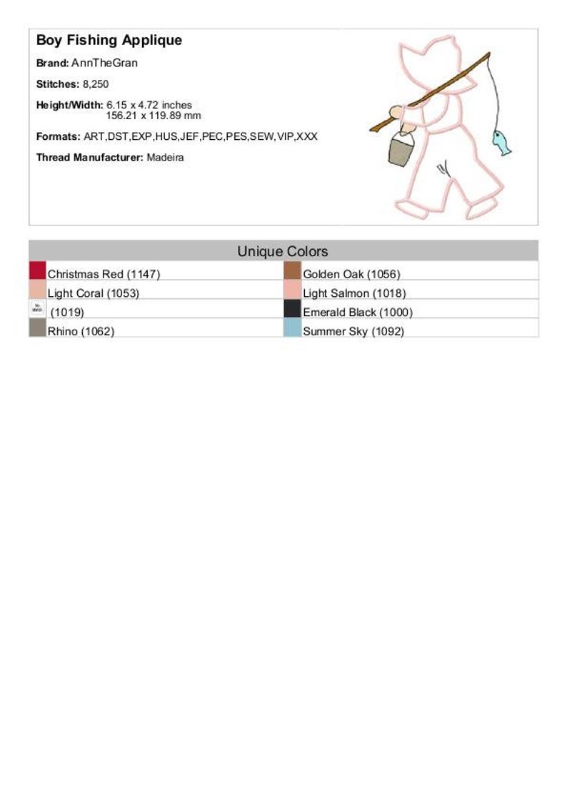 Boy Fishing Applique Embroidery Design. Boy Embroidery Design. - Etsy