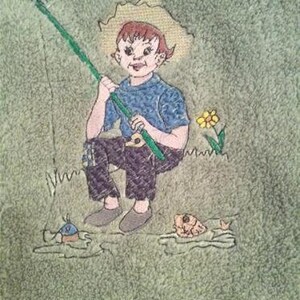 Fishing Boy Embroidery Design. Machine Embroidery Design. Fishing ...