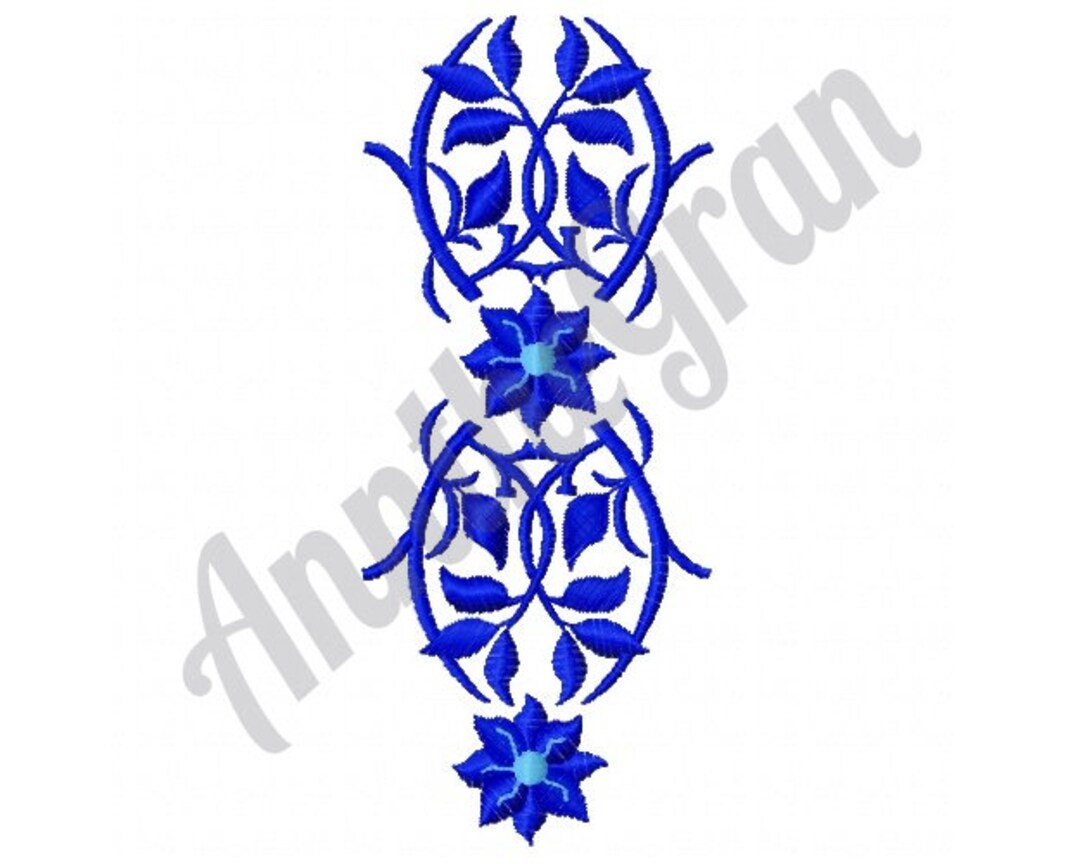 Floral Scroll Edge Embroidery Design. Machine Embroidery - Etsy