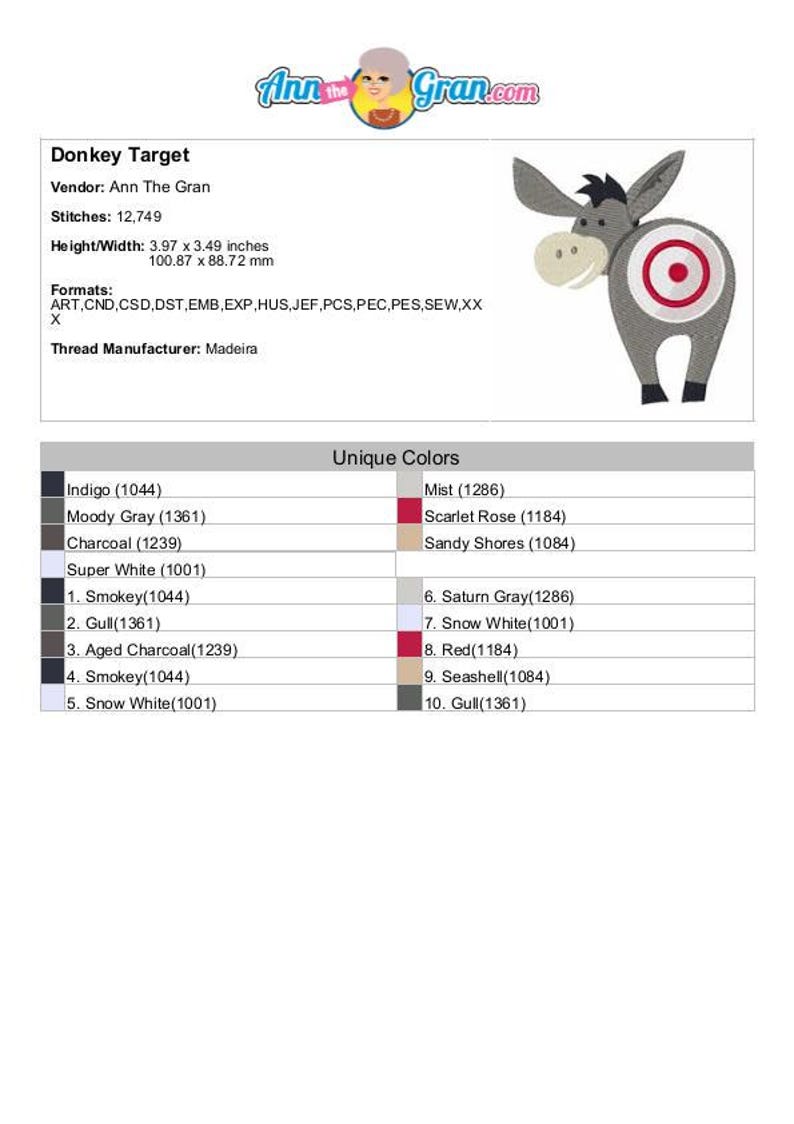 Donkey Target - Machine Embroidery Design - Etsy