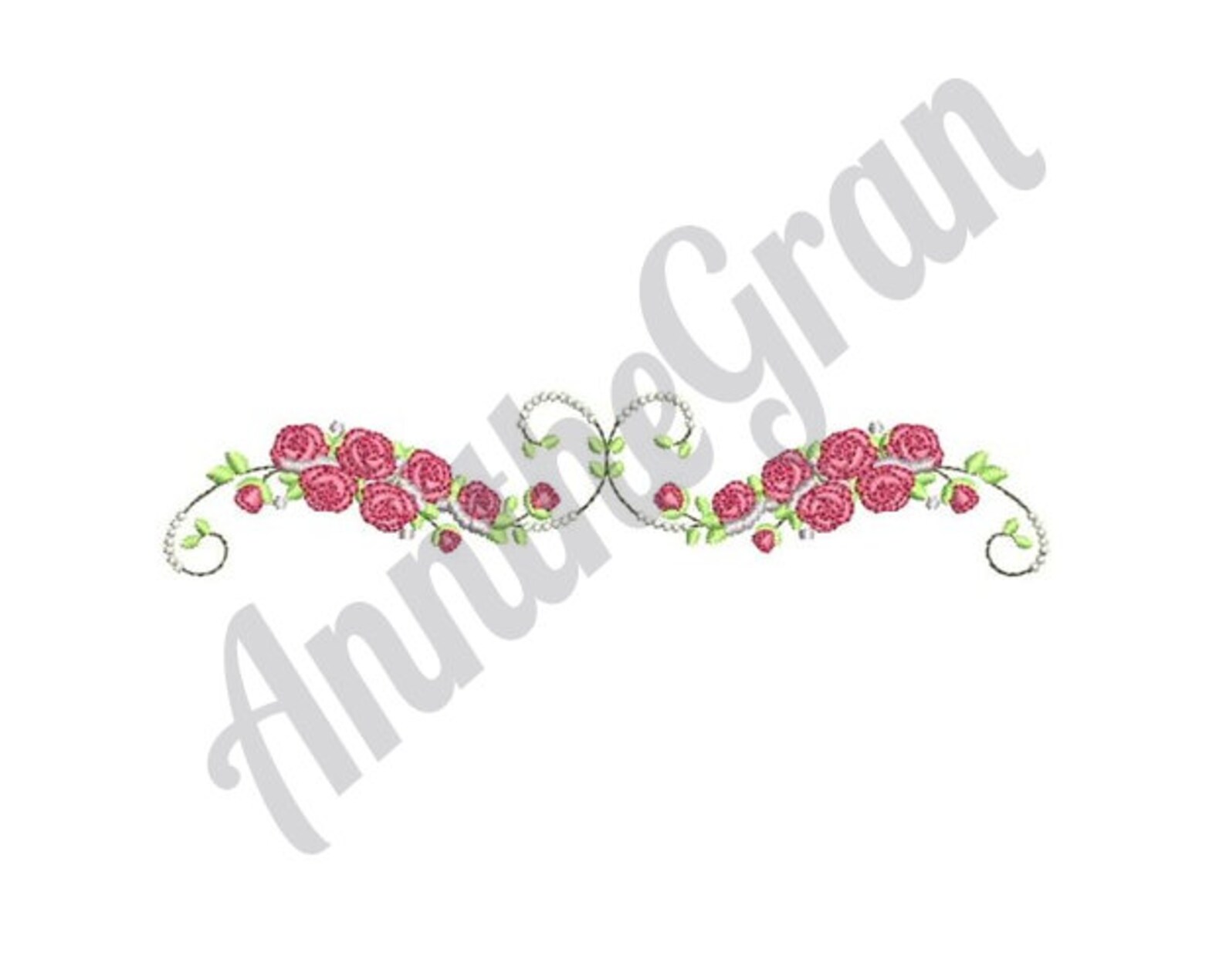 Rose Border Decoration. Machine Embroidery Design. Red Roses - Etsy