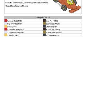 Race Car Embroidery Design. Machine Embroidery Design. Race Car Pattern ...