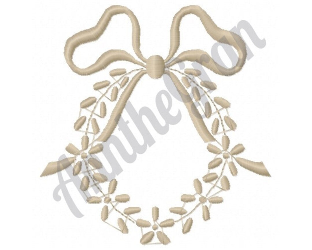 Floral Bow Decoration Embroidery Design. Machine Embroidery Design. Bow ...
