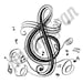 Treble Clef - Machine Embroidery Design, G-clef Embroidery Pattern ...