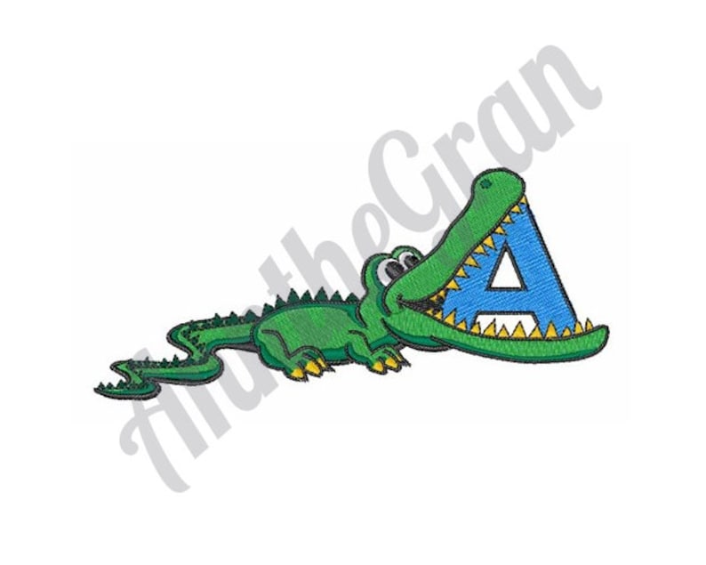 Alligator Font A. Alligator Embroidery Letter. Machine - Etsy