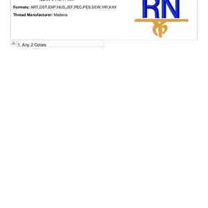 RN Nameplate Embroidery Design. Machine Embroidery Design. Registered ...