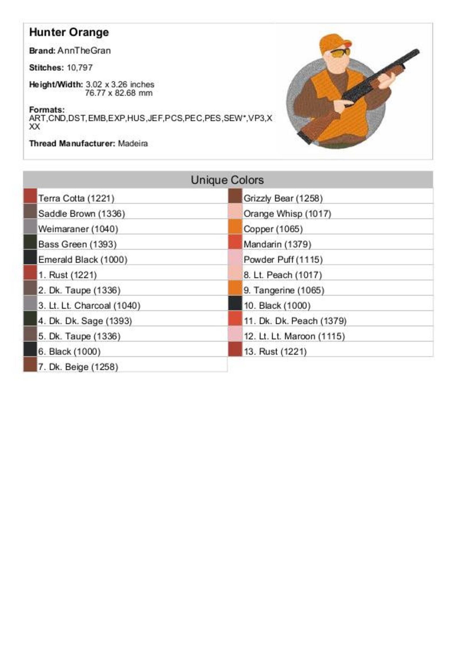 Hunter Embroidery Design. Machine Embroidery Design. Hunting Embroidery ...