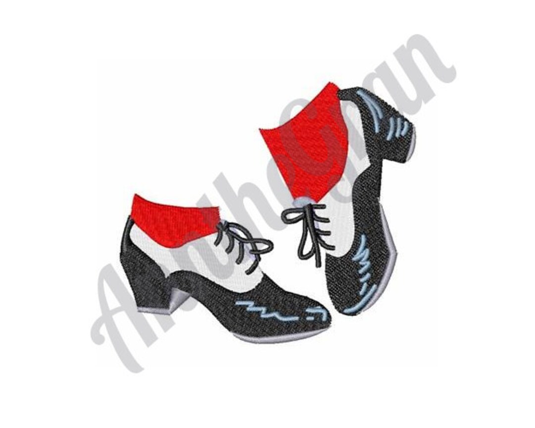 Dance Shoes Machine Embroidery Design, Tap Dancing Shoes Embroidery ...