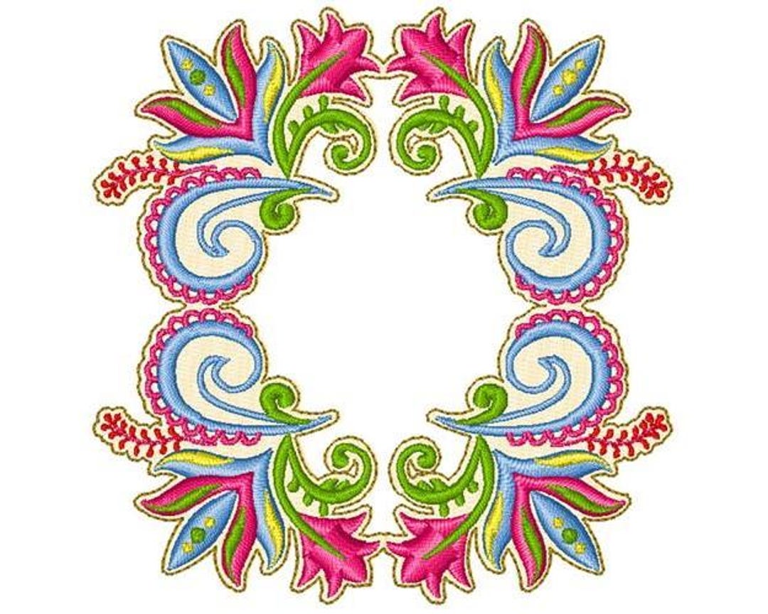 Floral Frame - Machine Embroidery Design - Etsy