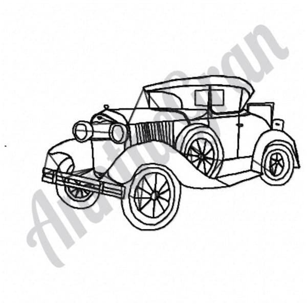 Antique Car Outline - Etsy