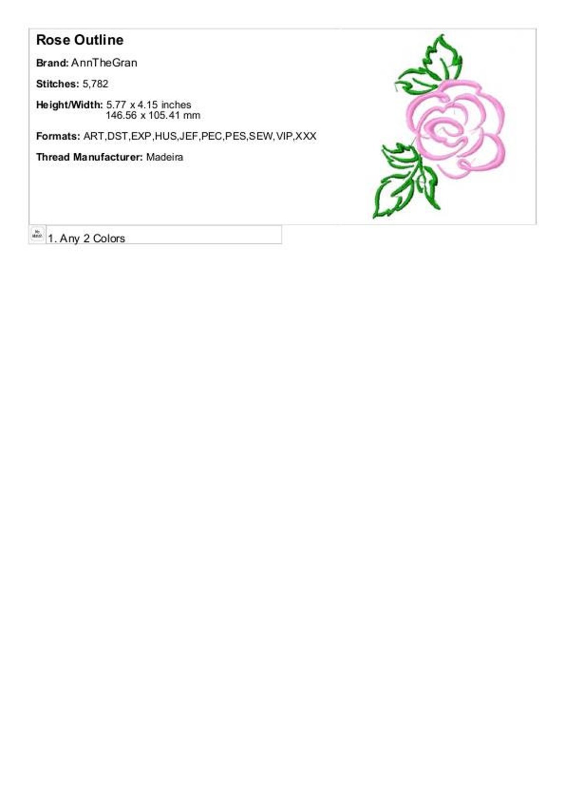 Pink Rose Outline Embroidery Design. Machine Embroidery Design. Rose ...