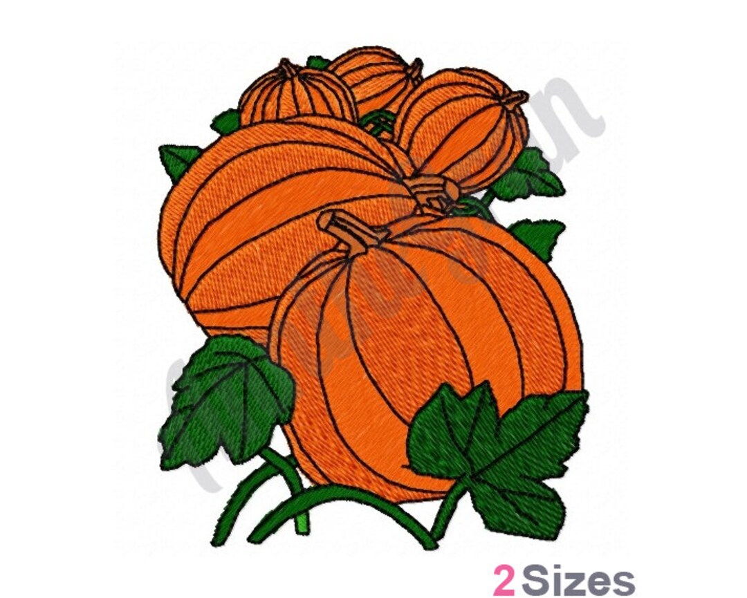 Pumpkins - Machine Embroidery Design. Fall Pumpkins Embroidery Design ...