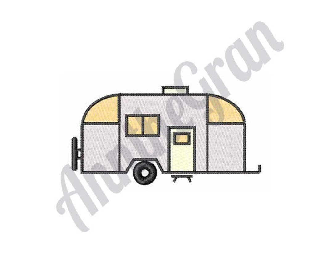 Camper Embroidery Design. Camping Trip Pattern. Trailer Embroidery ...