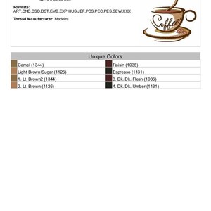 Coffee Cup Embroidery Design. Machine Embroidery Design. Coffee ...