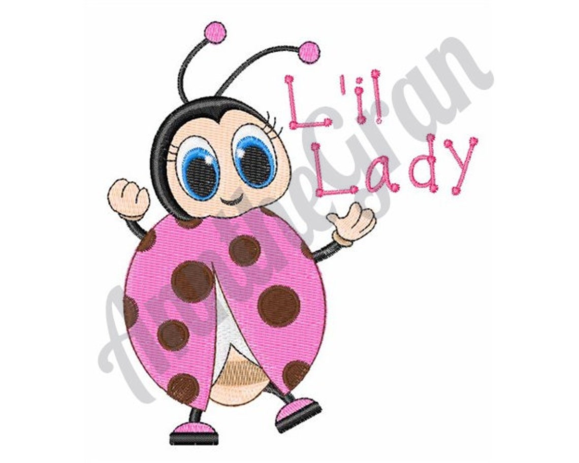Lil Lady Machine Embroidery Design. Ladybug Embroidery | Etsy