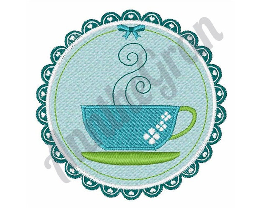 Tea Cup Embroidery Design. Machine Embroidery Design. Tea Embroidery ...