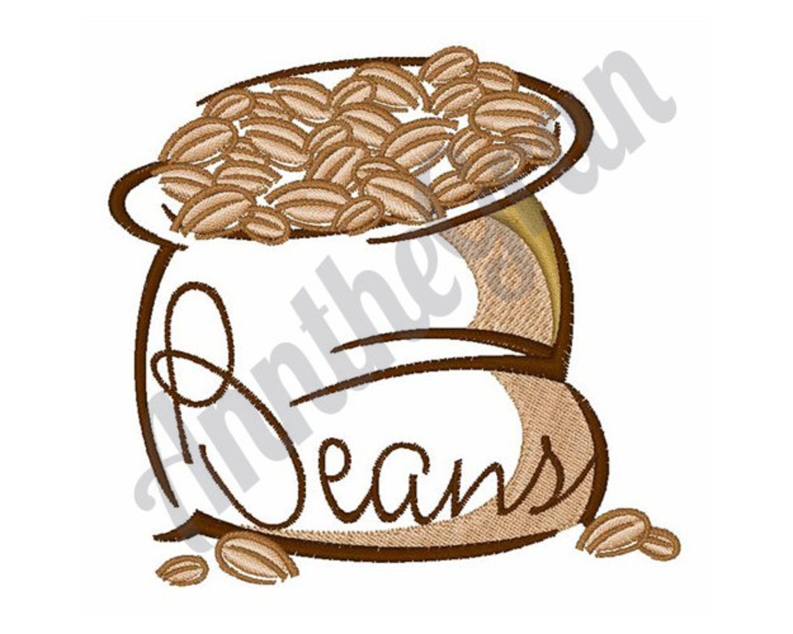 Coffee Beans Embroidery Design. Machine Embroidery Design. Bag ...
