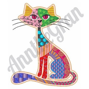 Cat Embroidery Pattern. Machine Embroidery Design. Colorful Kitten ...